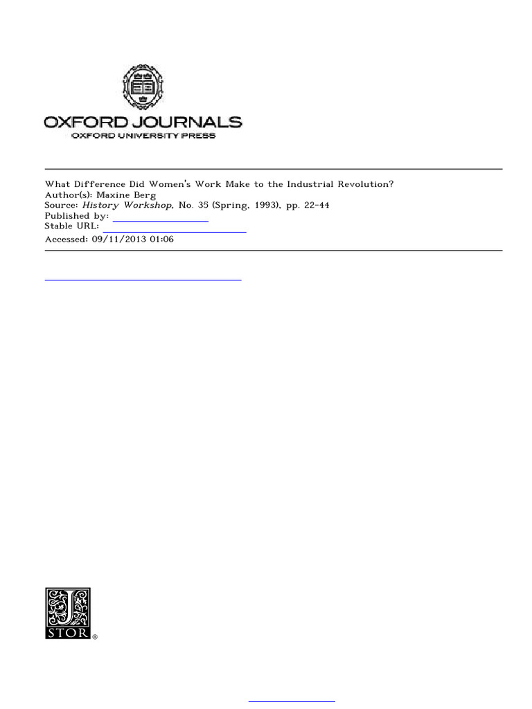 Women's Impact on the Industrial Revolution | PDF | Weaving | Labour ...