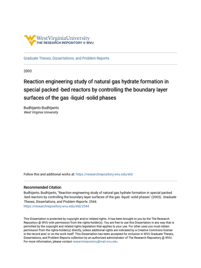 Reaction Engineering Study of Natural Gas Hydrate Formation in SP | PDF ...