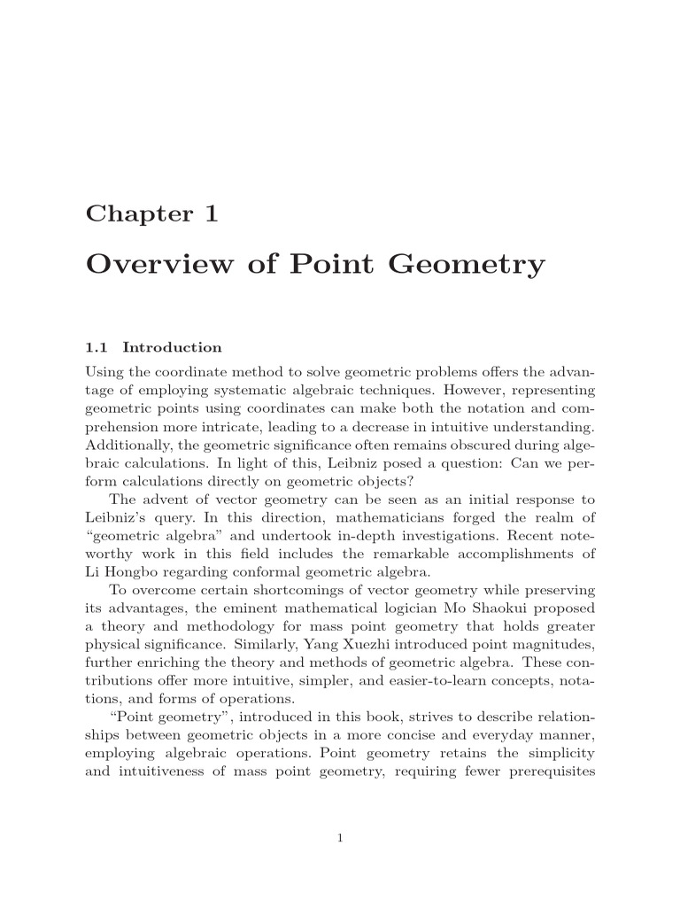 Introduction to Point Geometry Concepts | PDF | Geometry | Algebra