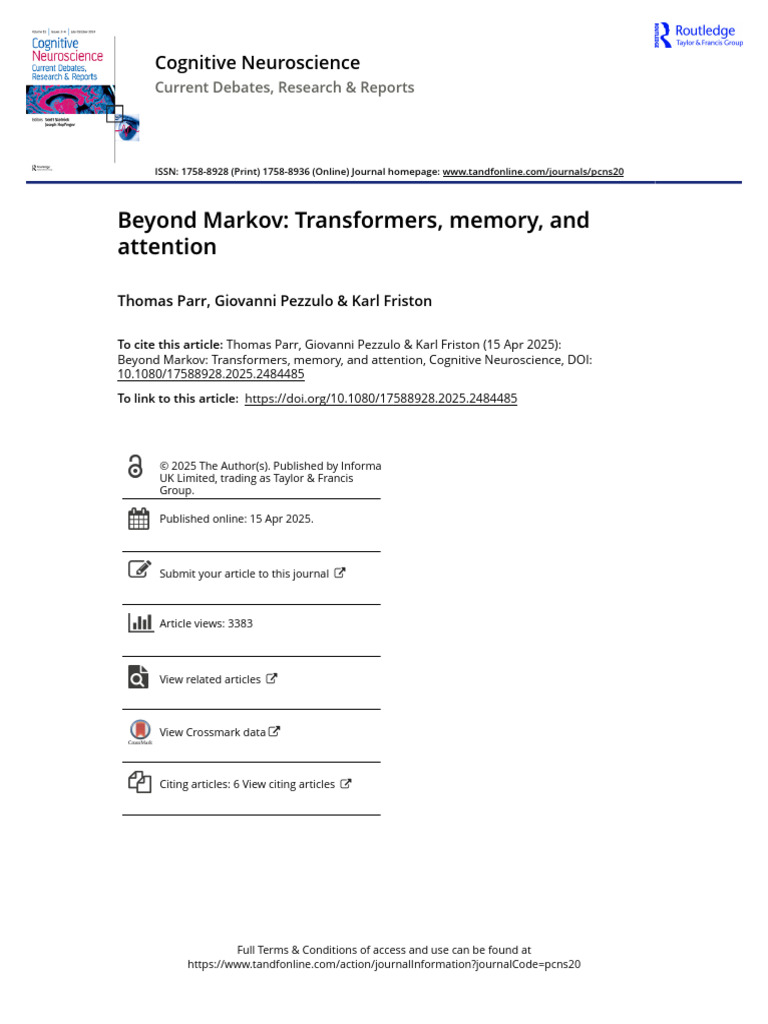 Beyond Markov Transformers Memory and Attention | PDF | Matrix ...
