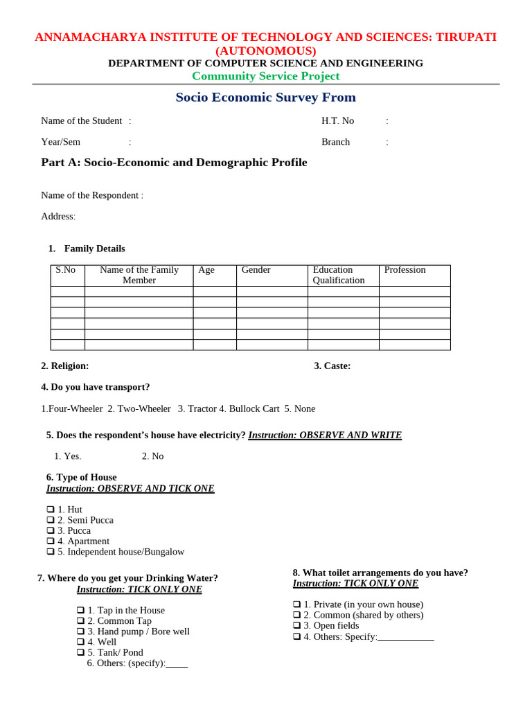 Socio-Economic Survey Template | PDF | Chess | Chess Theory