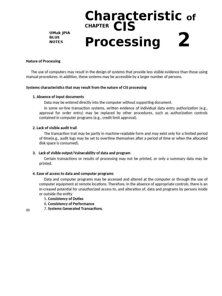Characteristics of CIS Processing Risks | PDF