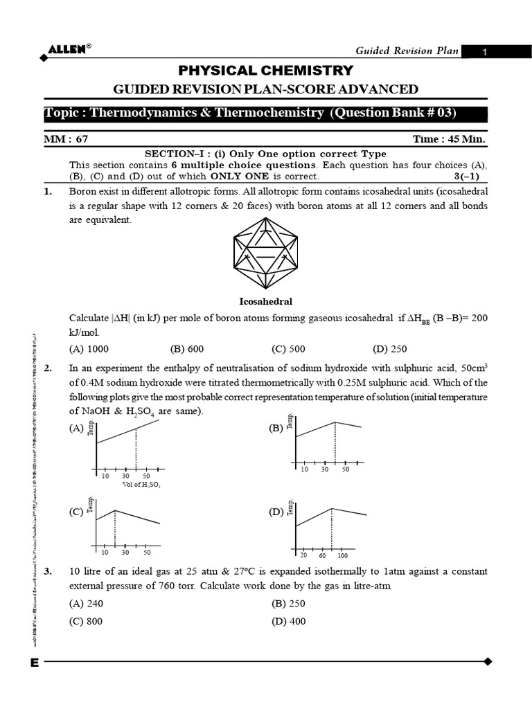 03 - Thermodyanamic & Thermochem - e | PDF | Gases | Temperature