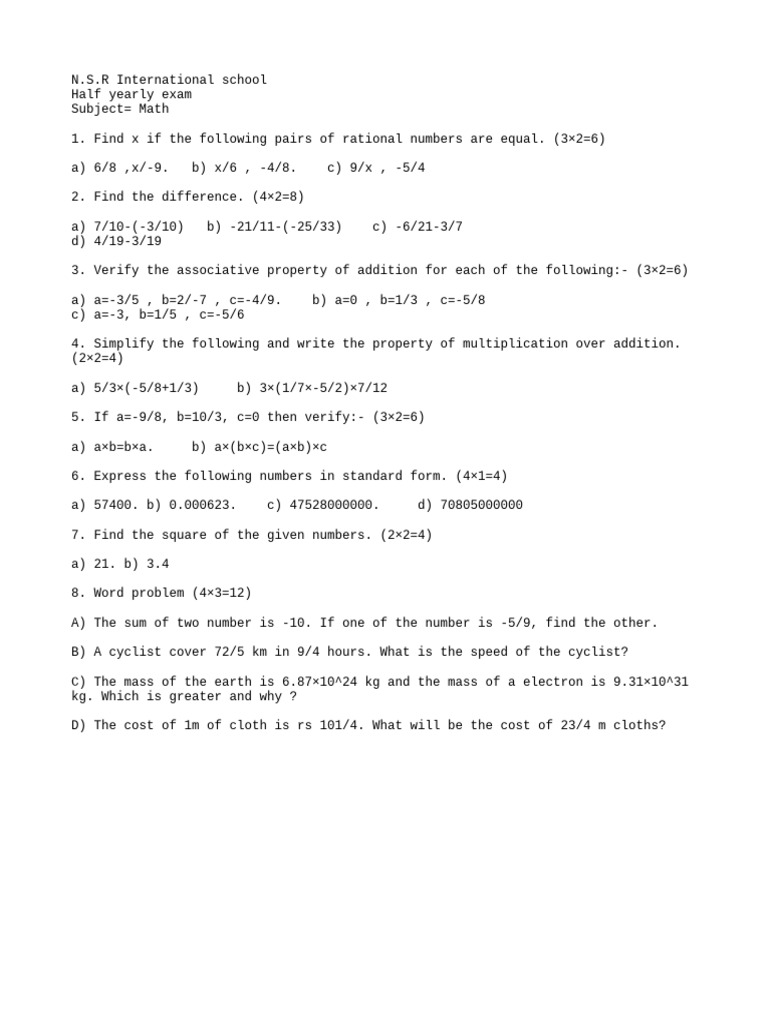 Class 8th Math | PDF