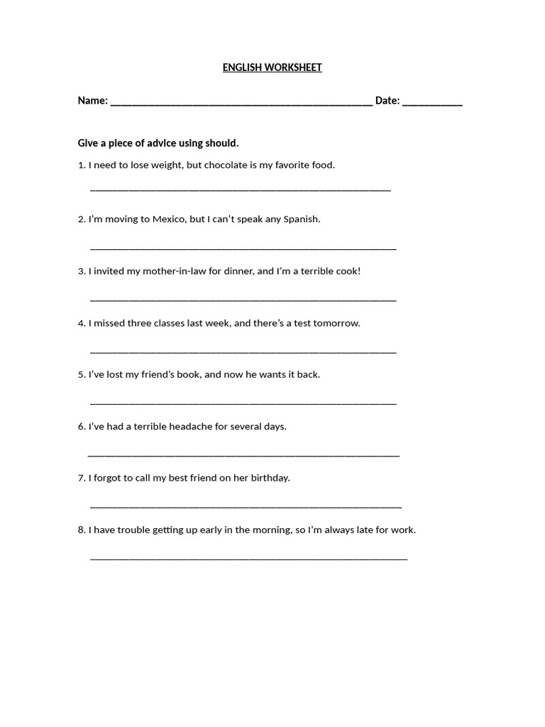 Advice With Should | PDF