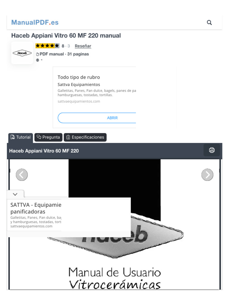 Manual Haceb Appiani Vitro 60 MF 220 (31 Páginas) | PDF | Estufa de ...
