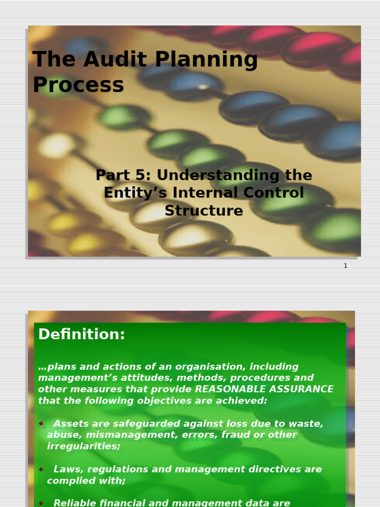 04-5-The Audit Planning Process-Part 5 | PDF | Internal Control | Business