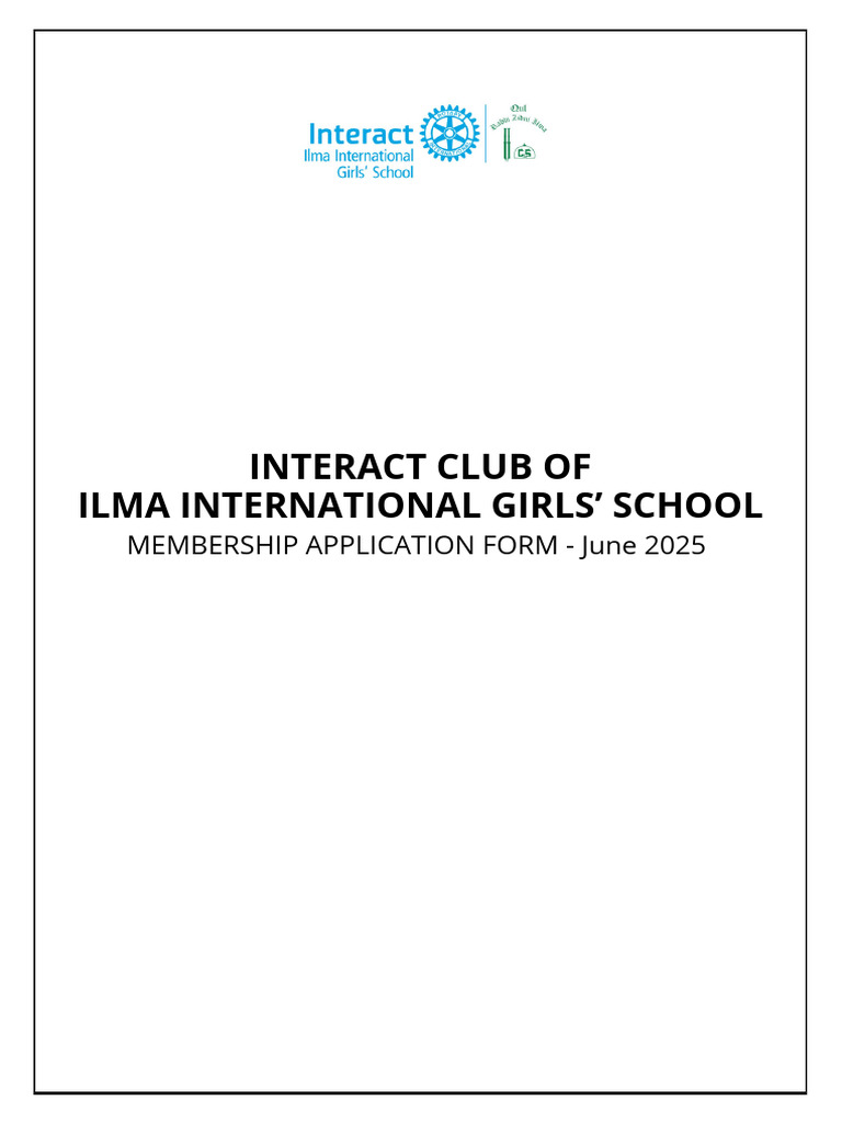 Interact Club Membership Application 2025 | PDF | Social Psychology