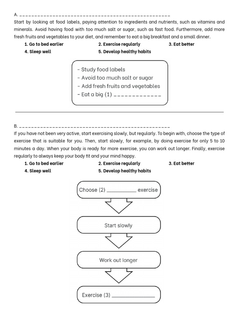Worksheet Reading (g11 - U1) | PDF | Sleep | Foods