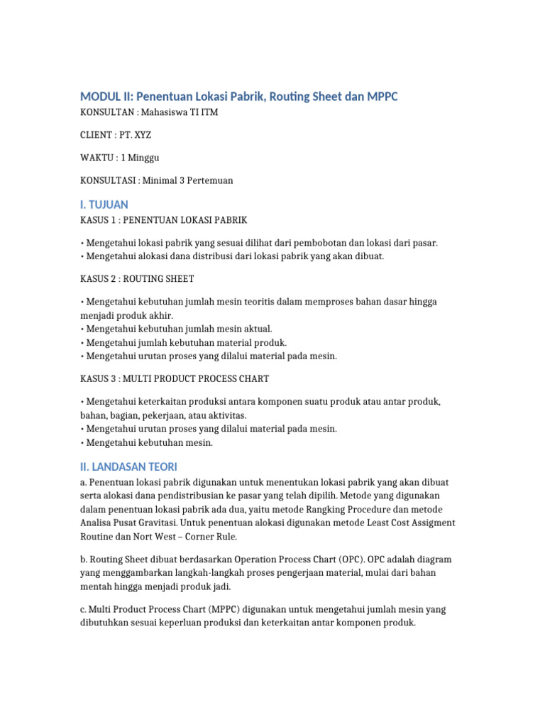 Analisis Multi Product Process Chart | PDF