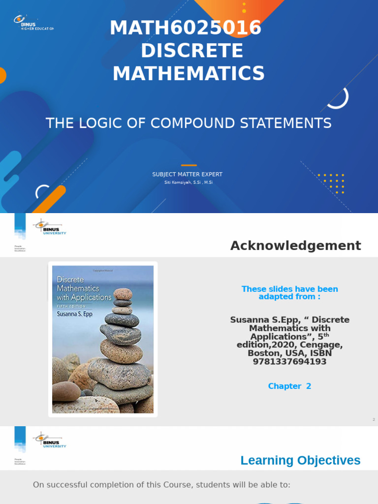 Logic of Compound Statements in Discrete Math | PDF | Argument | Syntax ...