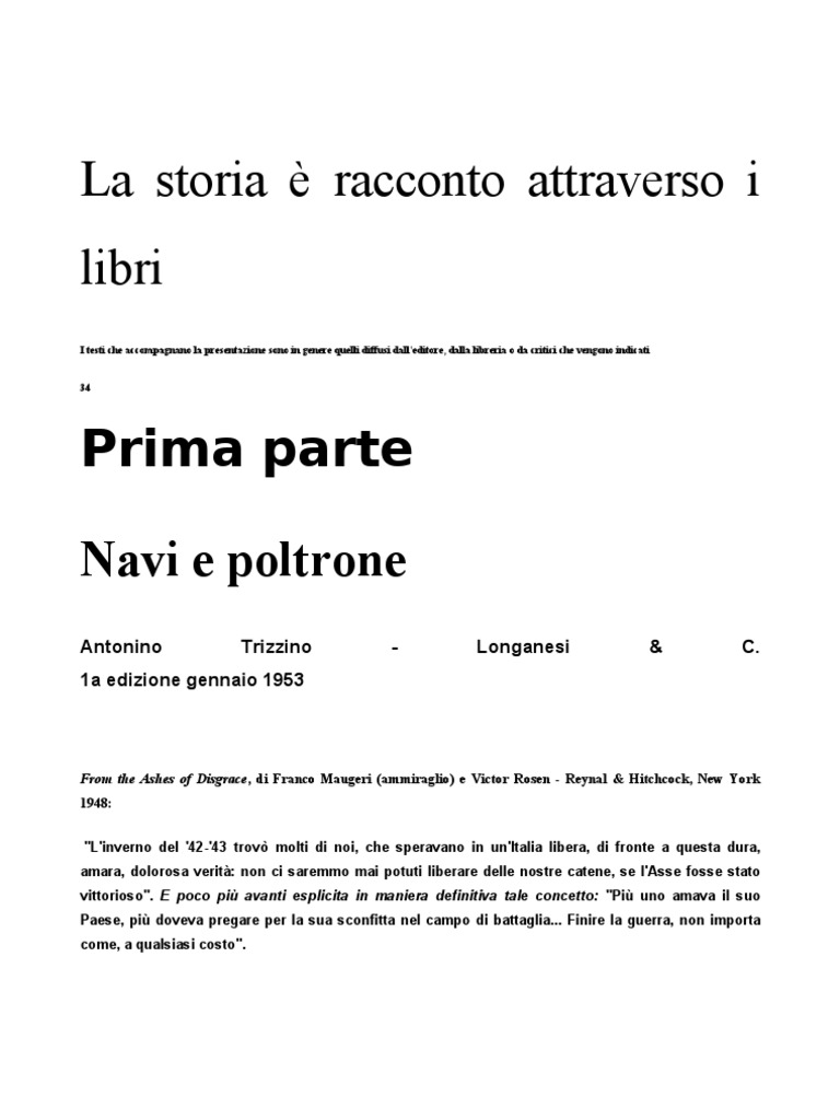 Trizzino Navi e Poltrone | PDF