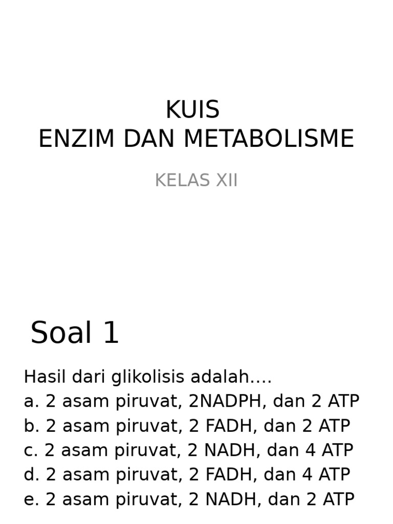 KUIS Enzim Dan Metabol | PDF