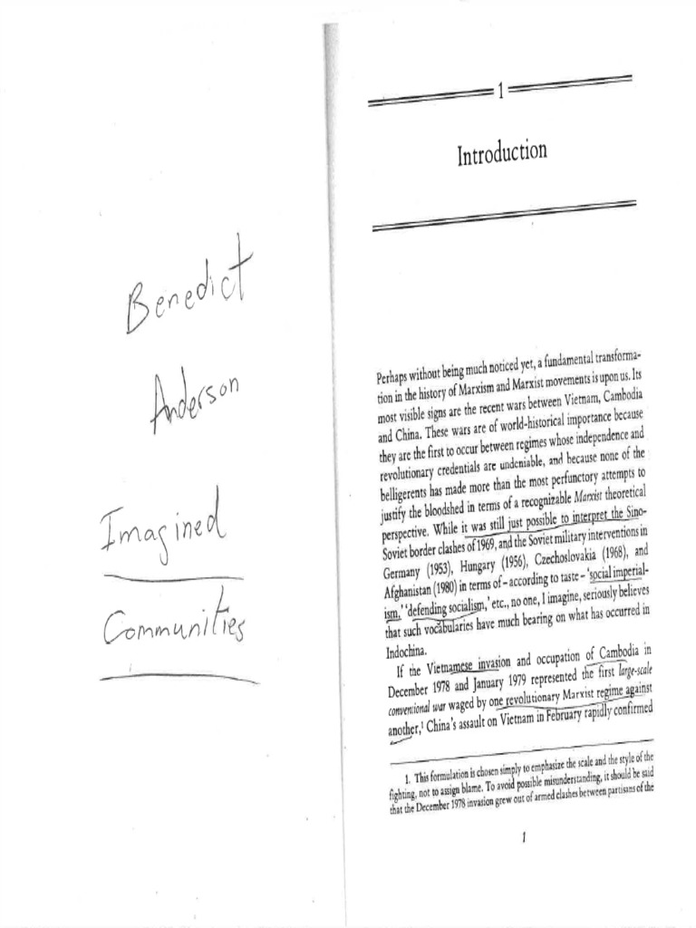 Introduction Imagined Communities | PDF