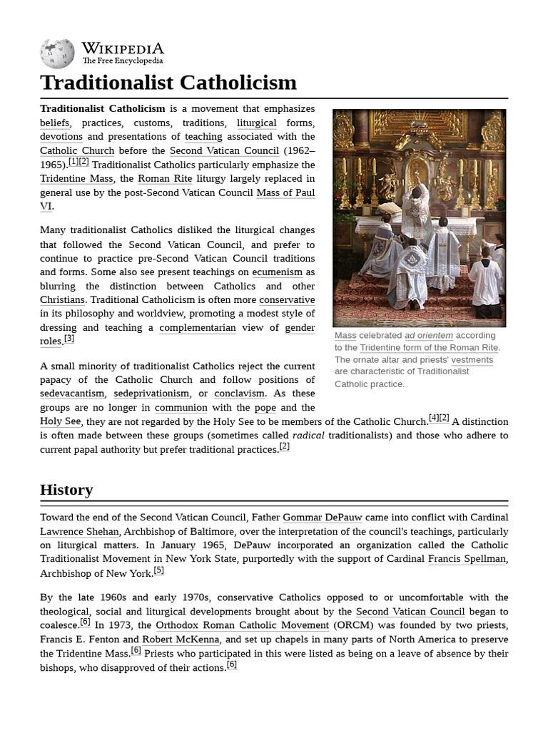 Traditionalist Catholicism | PDF | Western Christianity | Catholic Church