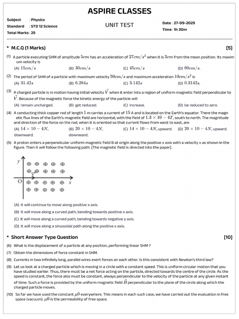 12th Science Physics Question Paper. | PDF