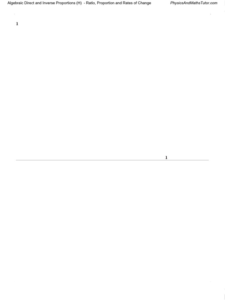 Algebraic Direct and Inverse Proportions (H) QP | PDF | Mathematics ...