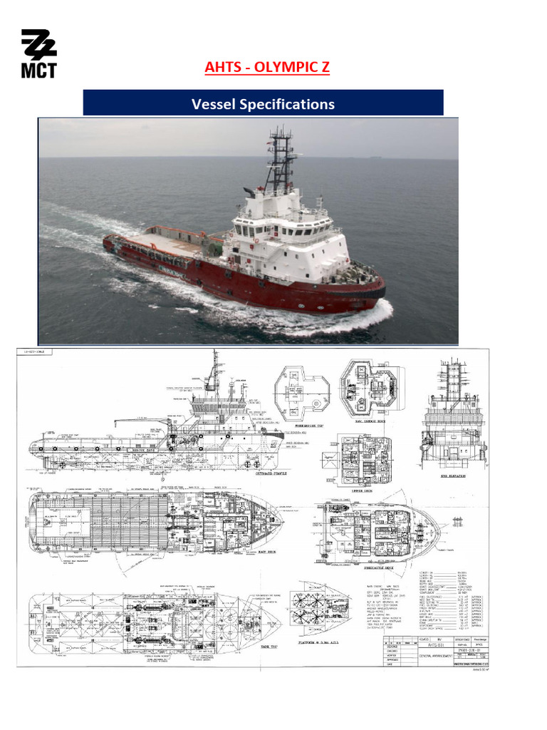AHTS OLYMPIC Z Vessel Specifications | PDF | Tugboat | Shipping