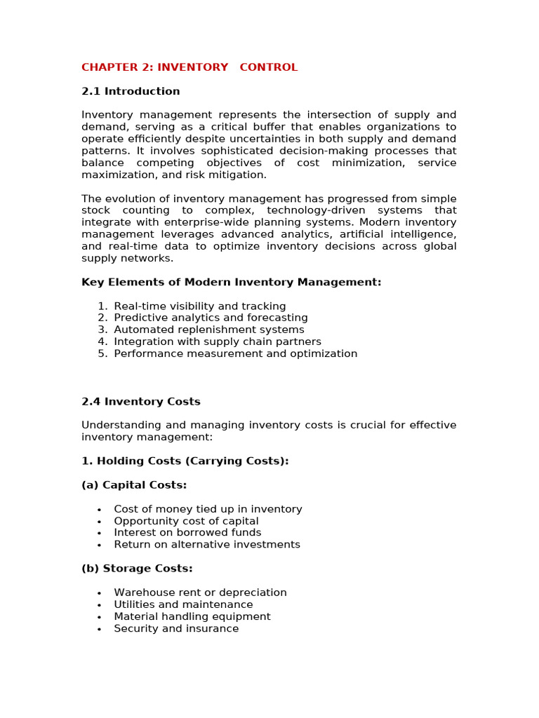 Inventory Control Techniques | PDF | Inventory | Lean Manufacturing