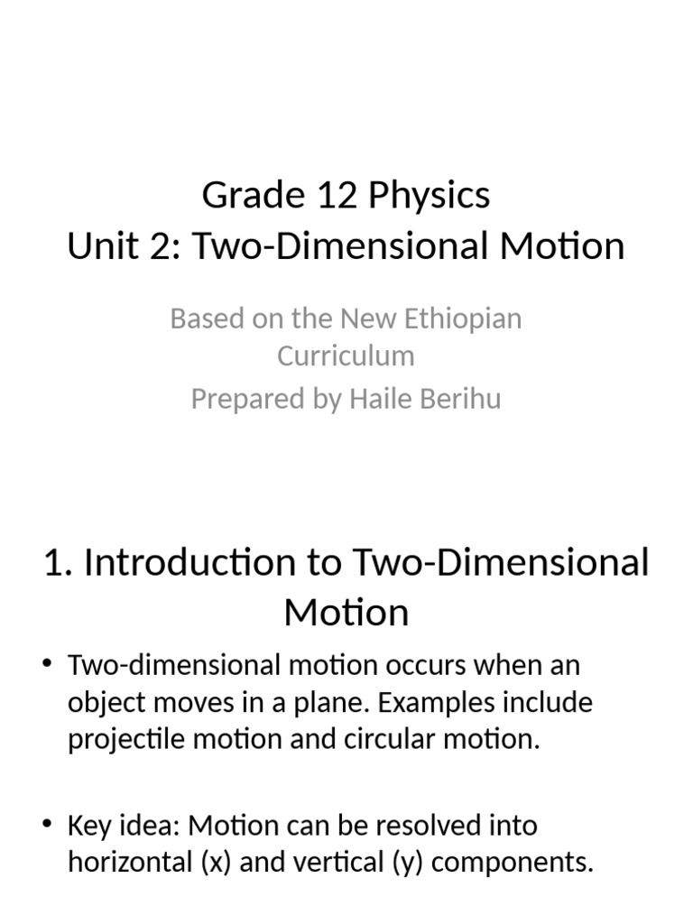 Grade 12 Physics: 2D Motion Guide | PDF | Acceleration | Motion (Physics)