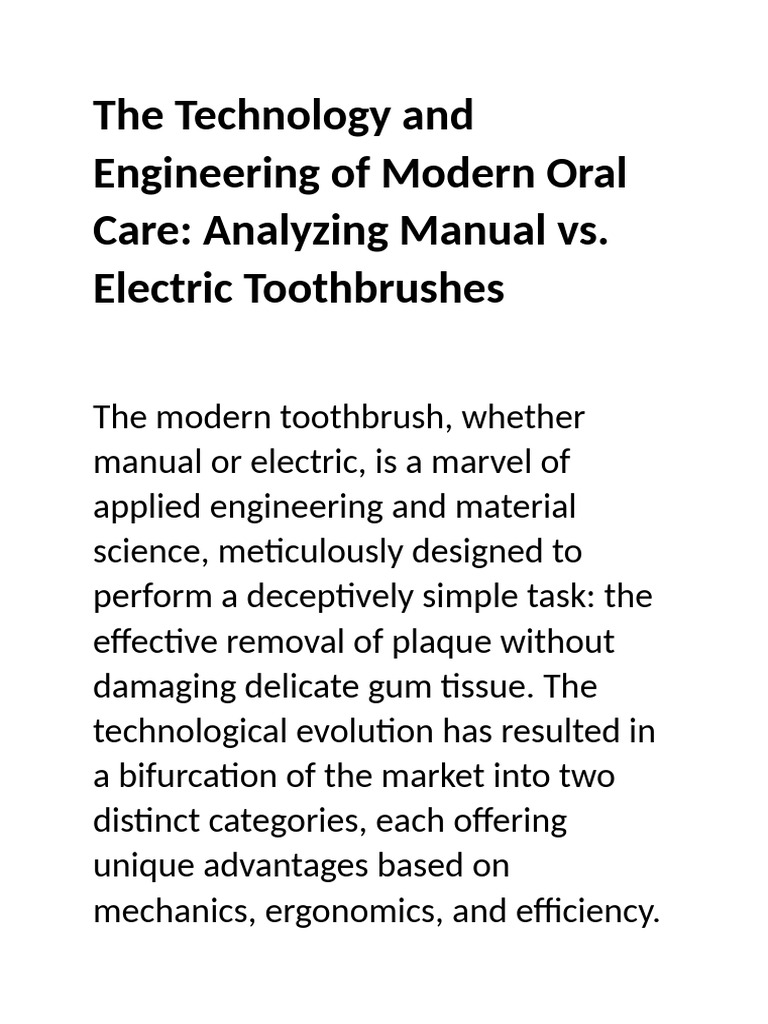 The Technology and Engineering of Modern Oral Care | PDF | Toothbrush