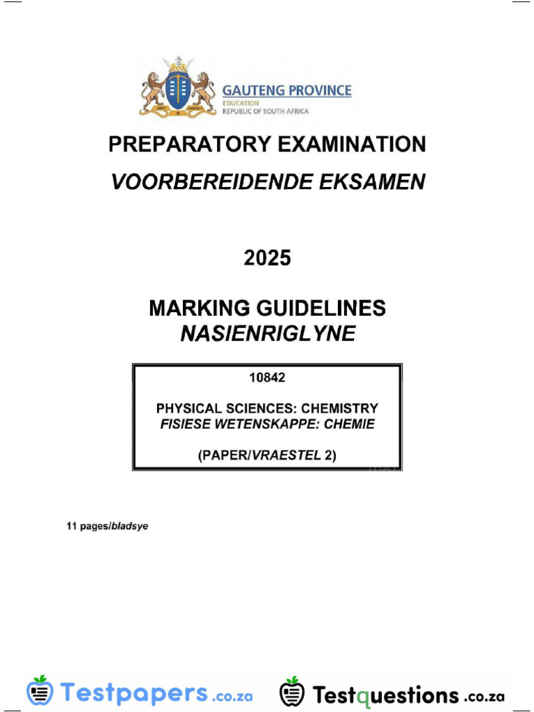 PS Grade 12 NSC P2 MEMO September 2025 Gauteng | PDF