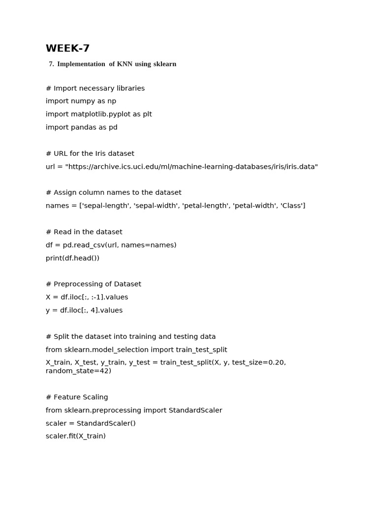 KNN Implementation with Sklearn Guide | PDF