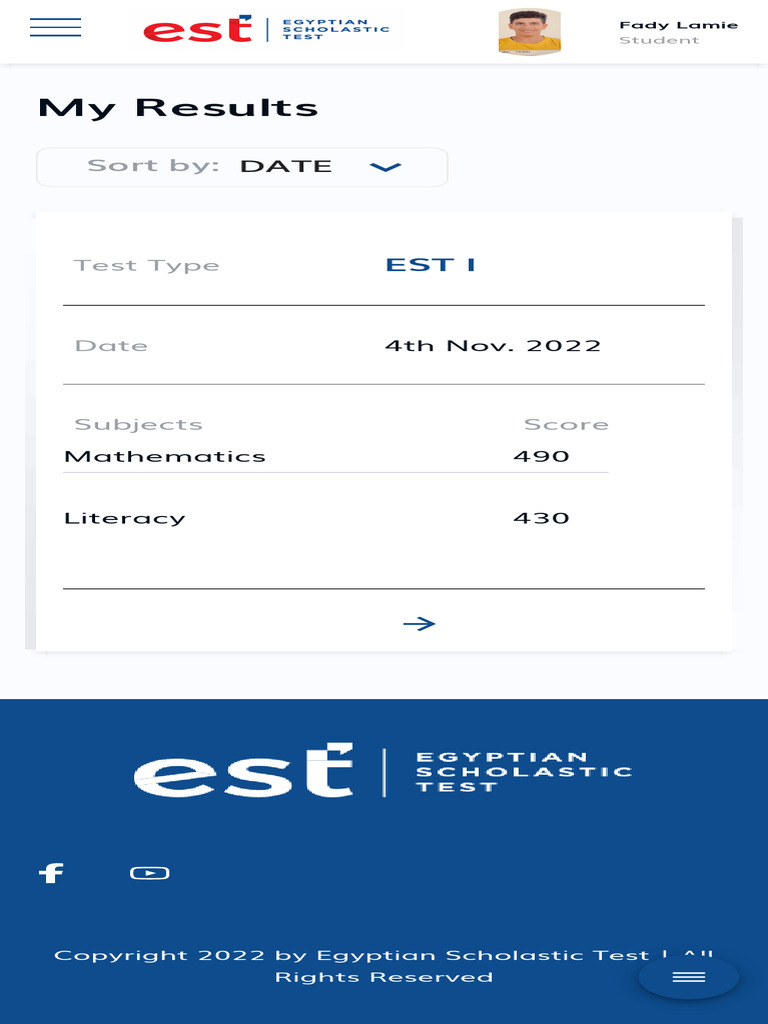 Egyptian Scholastic Test Info Page 2 | PDF