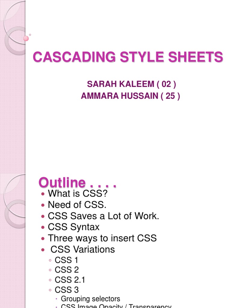Cascading Style Sheets | PDF | Cascading Style Sheets | Web Standards