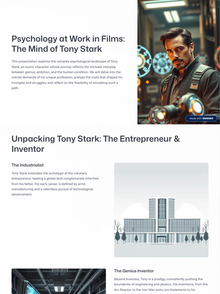 Tony Stark: Psychology of a Genius | PDF | Psychological Trauma | Mind