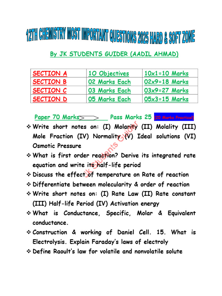 Chemistry Exam Guide: Key Concepts & Reactions | PDF | Reaction Rate ...
