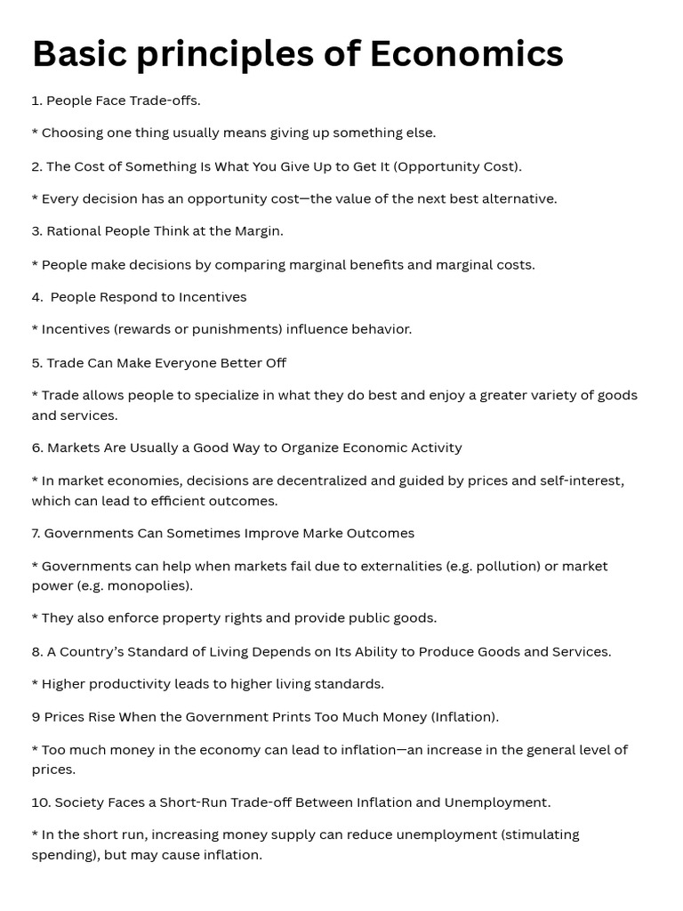 Key Economic Principles Explained | PDF
