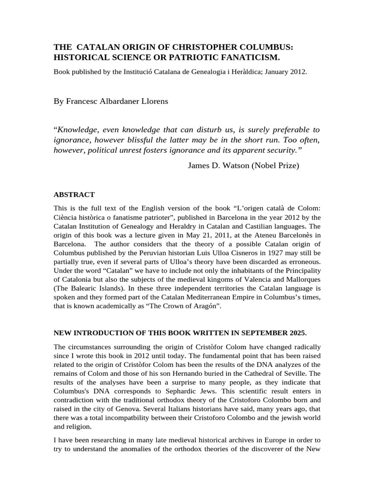 Catalan Roots of Christopher Columbus | PDF | Christopher Columbus