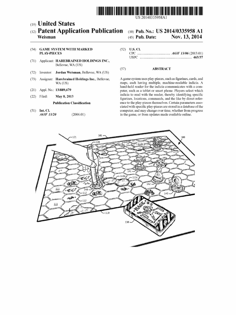 Us 20140335958 A 1 GAME SYSTEM WITH MARKED PLAY-PIECES | PDF ...