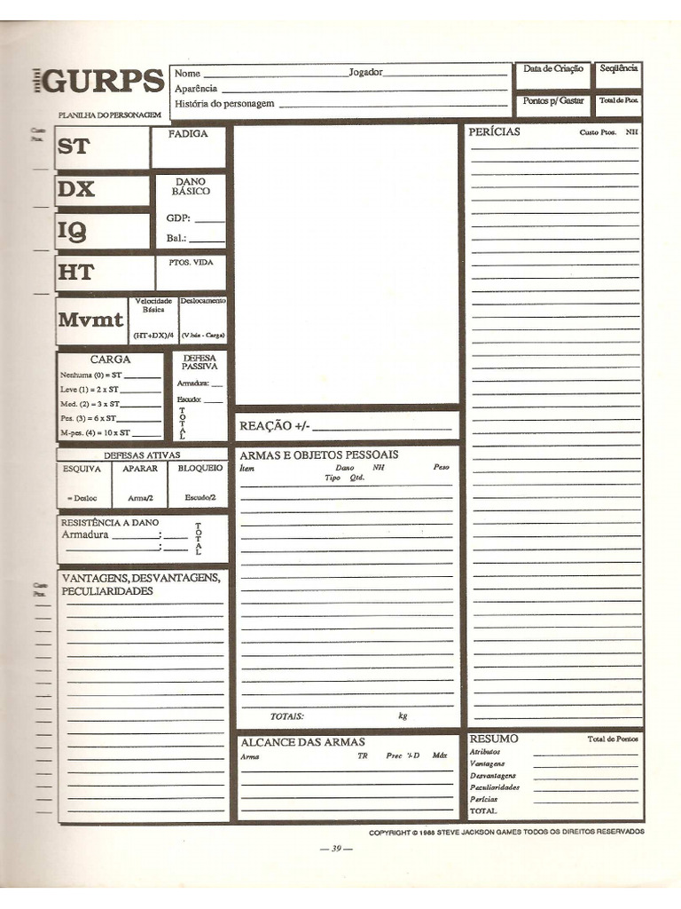 Ficha de Personagem | PDF