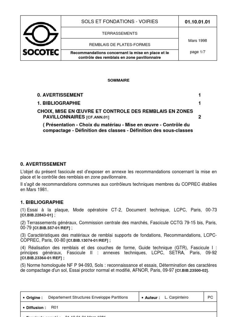 Recommandations sur les remblais pavillonnaires | PDF | Ingénierie ...