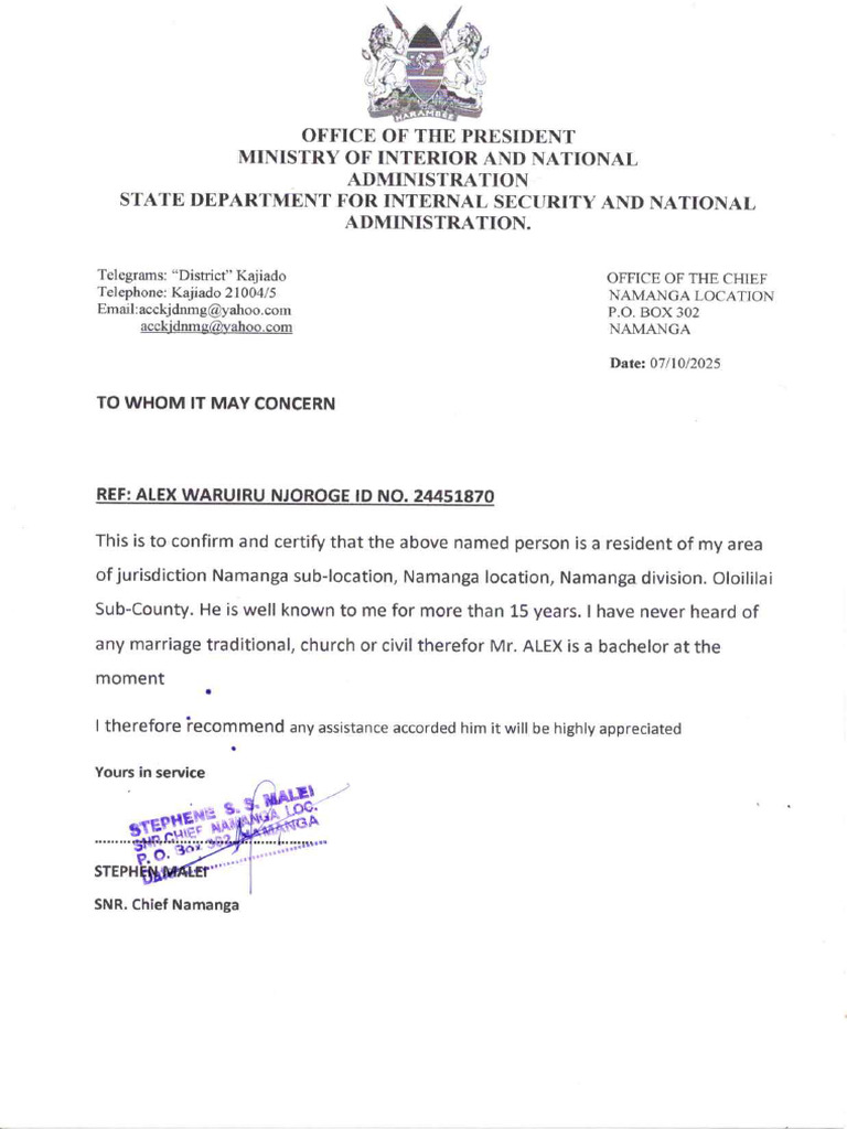 Chiefs Letter | PDF