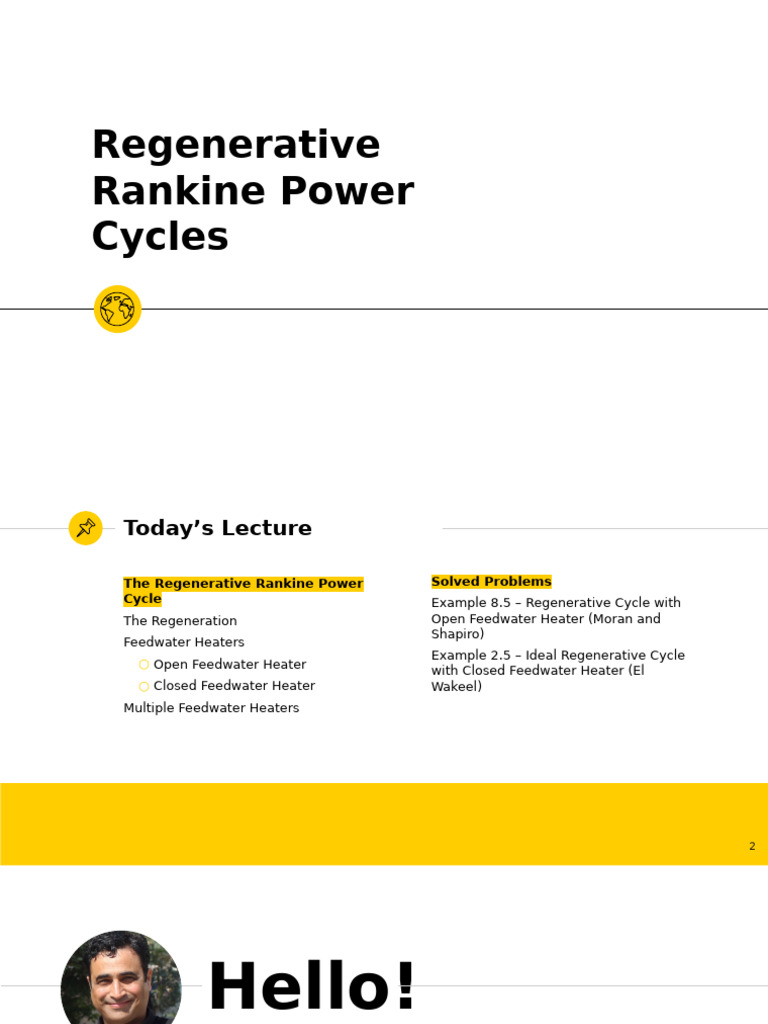 Lecture 3 - The Regenrative Rankine Cycle | PDF | Steam | Boiler