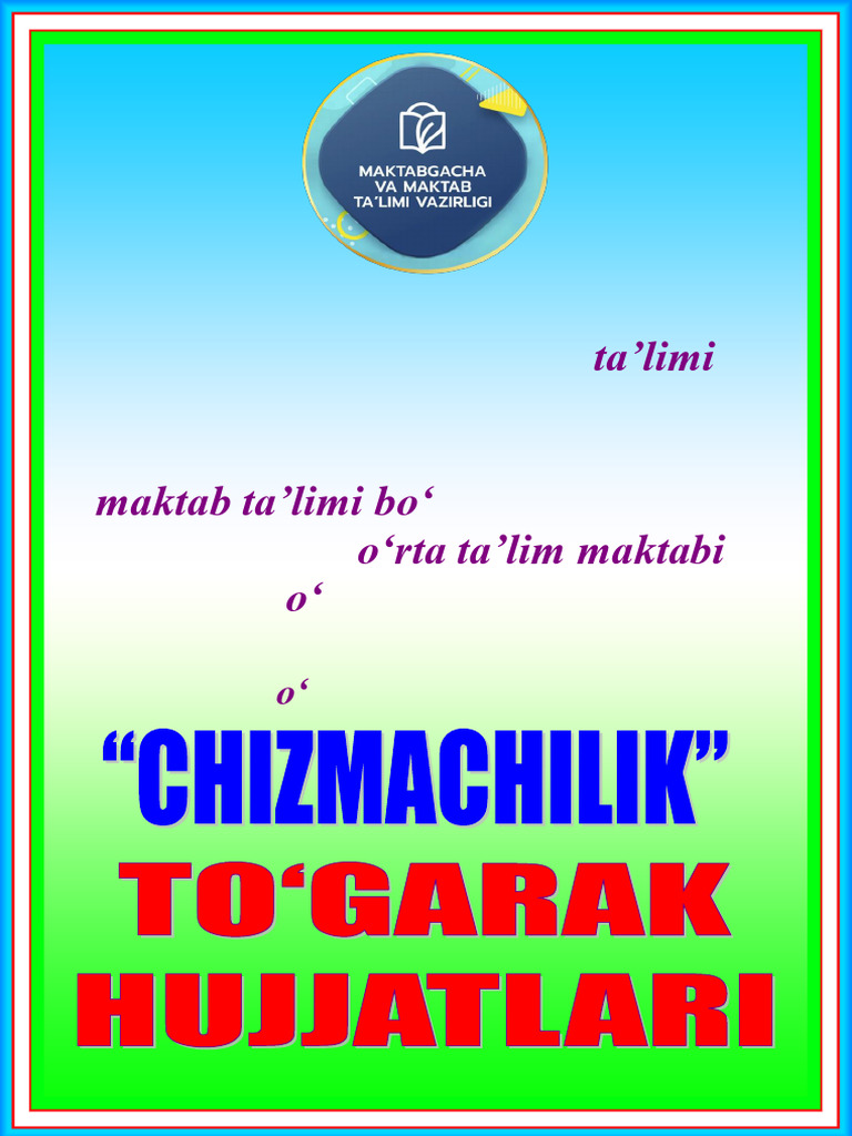 Chizmachilik 8 9 Sinf 34 Soat Togarak | PDF