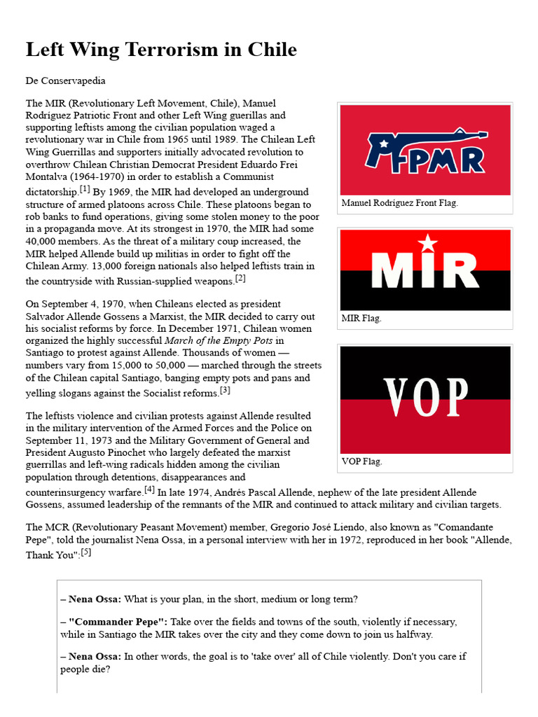 A History of The Left Wing Terrorism in Chile | PDF | Chile