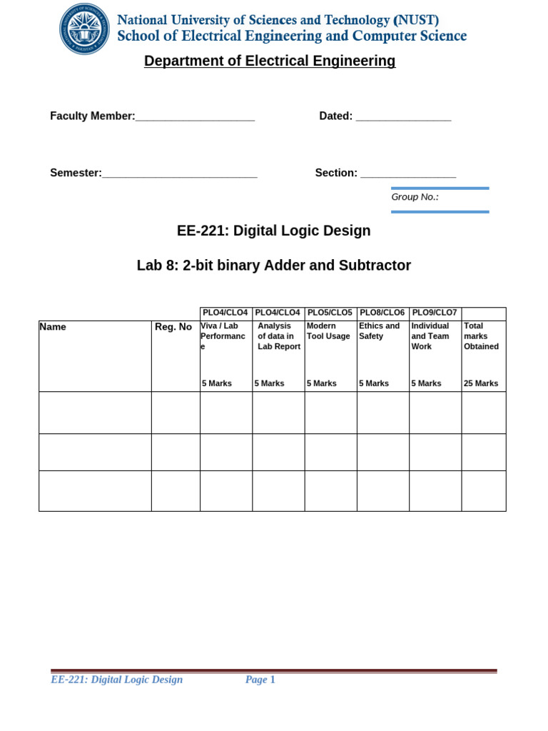 2-Bit Binary Adder and Subtractor Lab | PDF | Logic Gate | Logic Synthesis