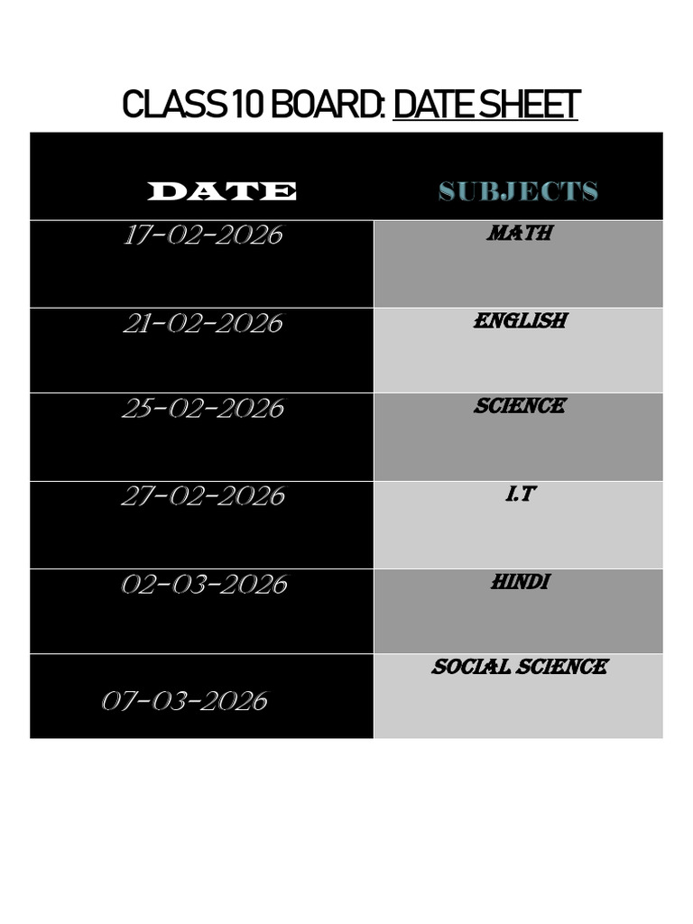 Date Sheet | PDF