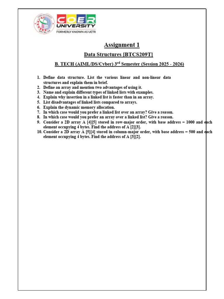 Assignment 1 DS | PDF