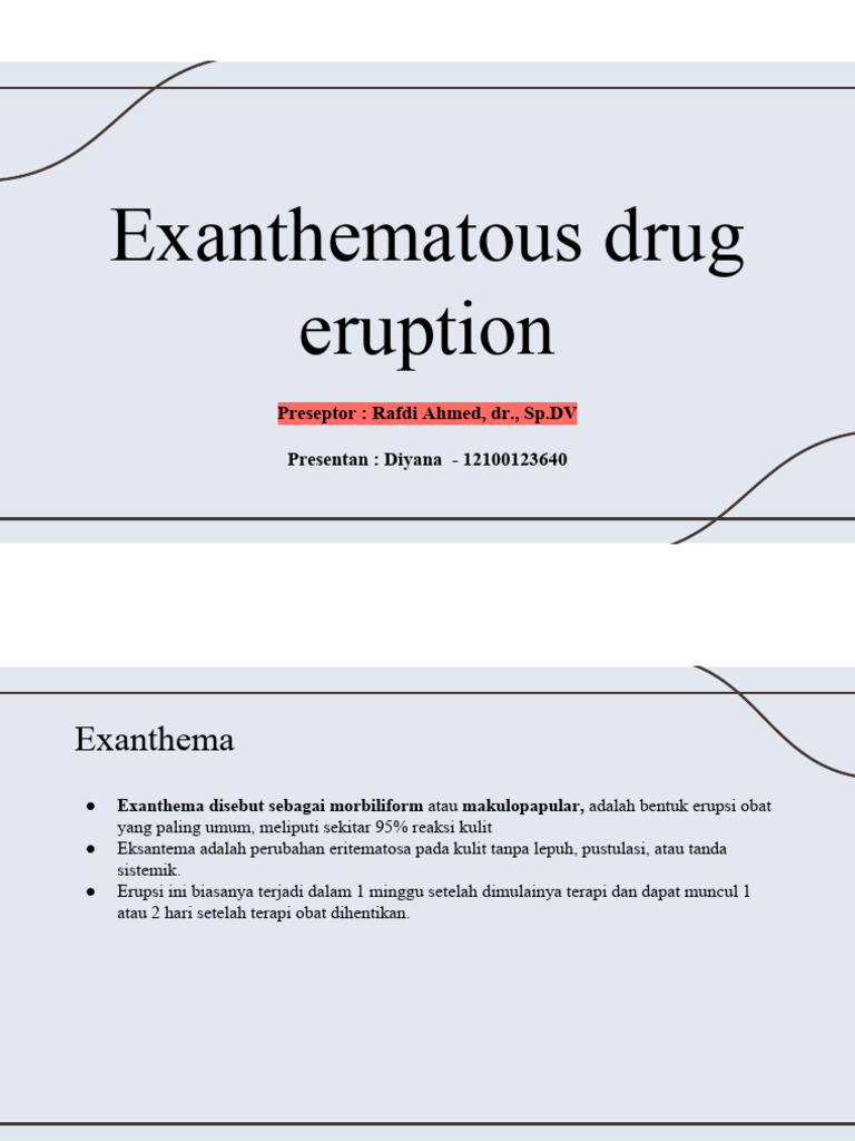 Diyana - 23640 - PPT Exanthematous Drug Eruption | PDF