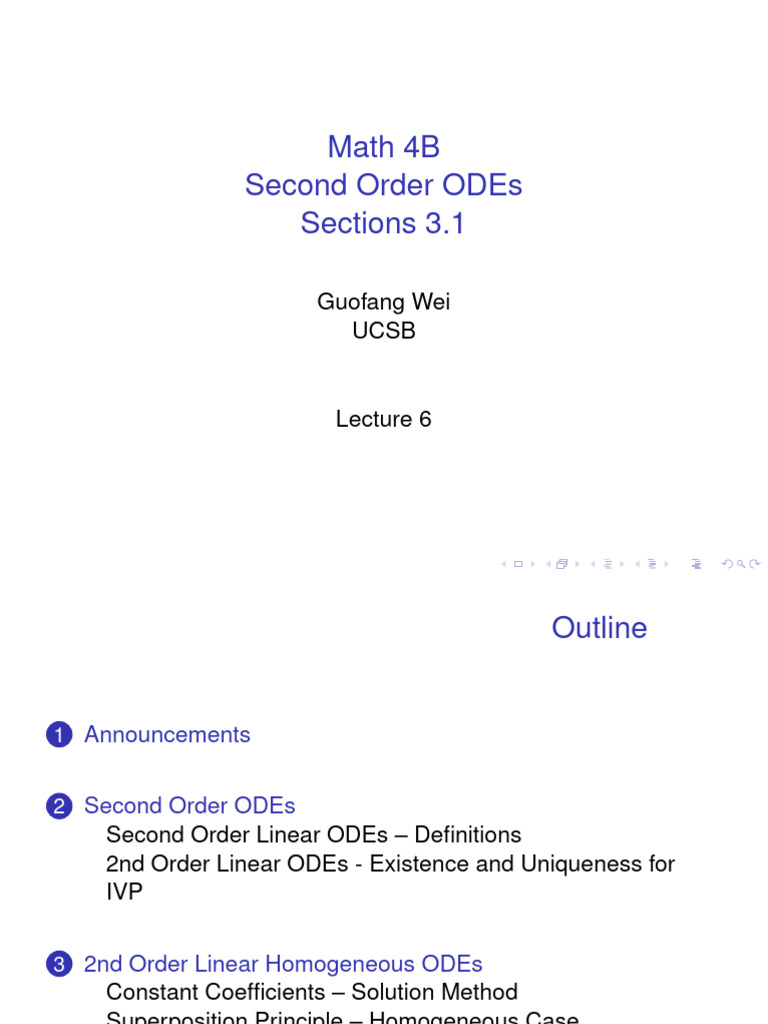 Lecture-06 (3 1) | PDF | Ordinary Differential Equation | Differential ...