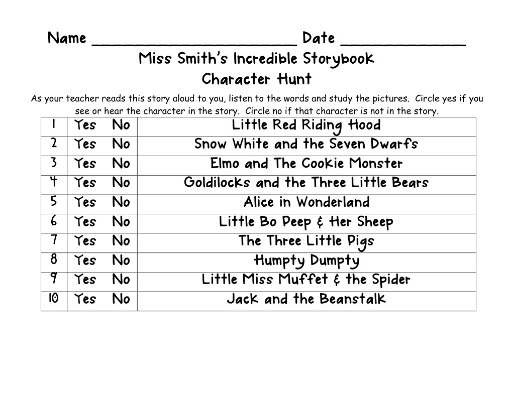 Miss Smith's Incredible Storybook | PDF