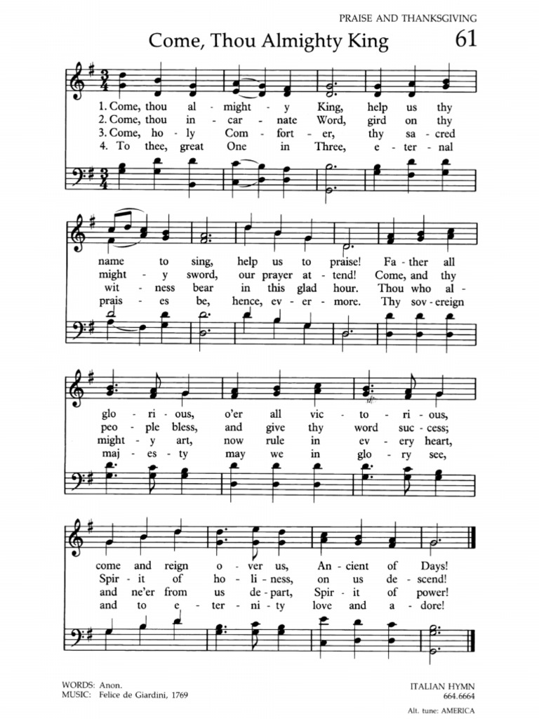 61 Come, Thou Almighty King | PDF