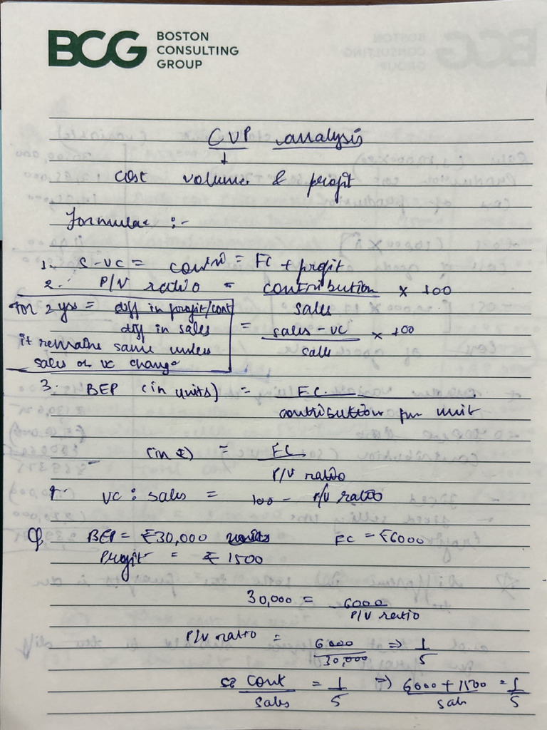 CVP Analysis Aditi Notes | PDF