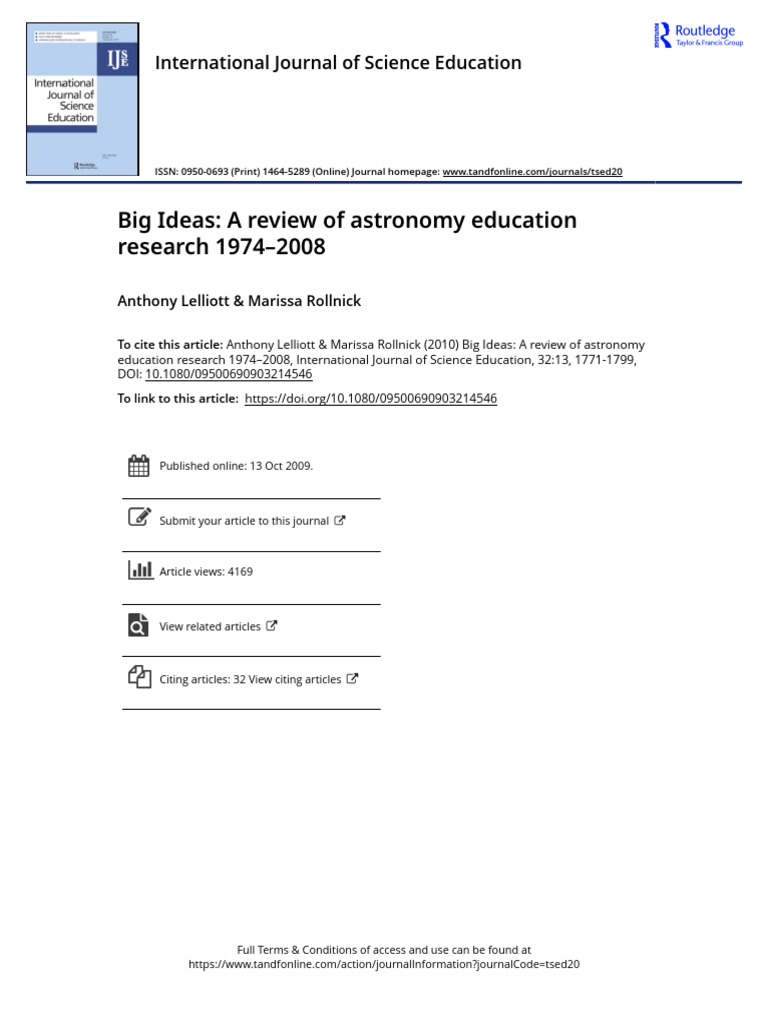 Astronomy Education Research Review 1974-2008 | PDF | Moon | Astronomy