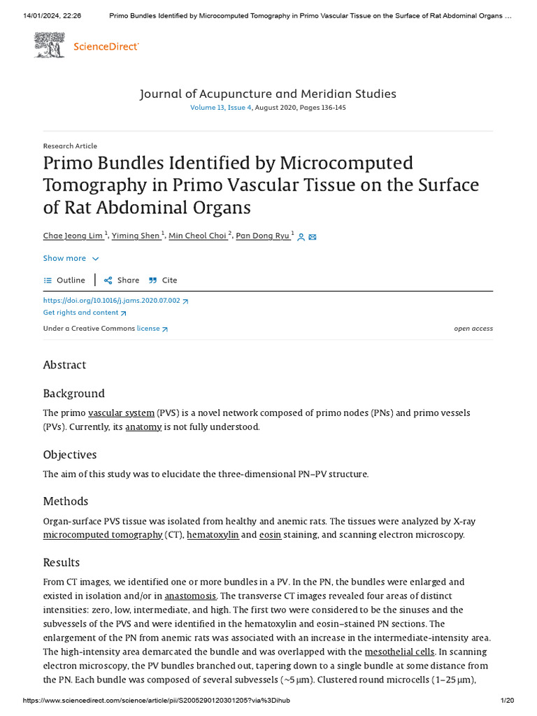 Primo Bundles Identified by Microcomputed | PDF | Ct Scan | Tissue ...